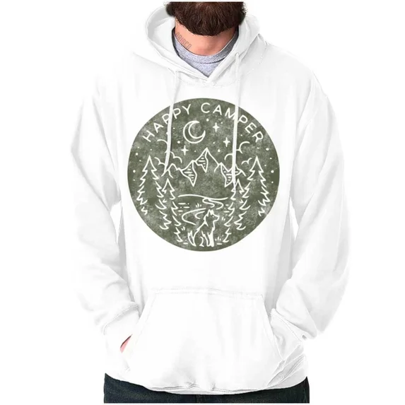 DOPASHIRT Vintage Outdoor Night Hiking Happy Camper Hoodie Outdoor ...