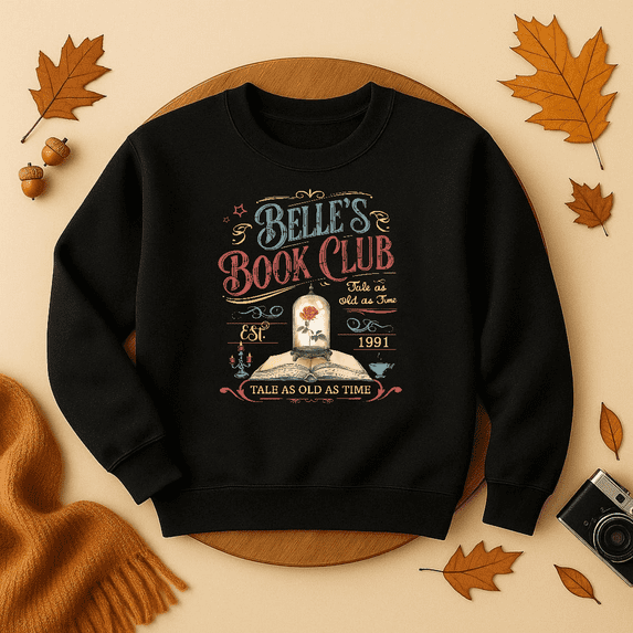 DOPASHIRT Vintage Retro Belle'S Book Club Sweatshirt, Tale As Old As ...