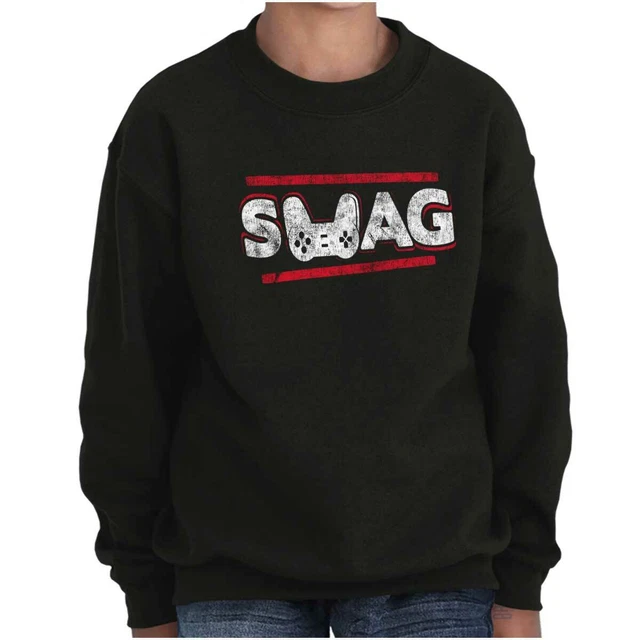 DOPASHIRT Vintage Video Game Controller Nerd Swag Fleece Crew ...