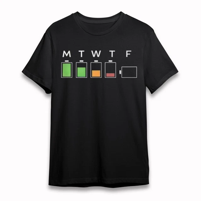 DOPASHIRT Weekly Energy Meter Design With M-T-W-T-F Battery Icons ...