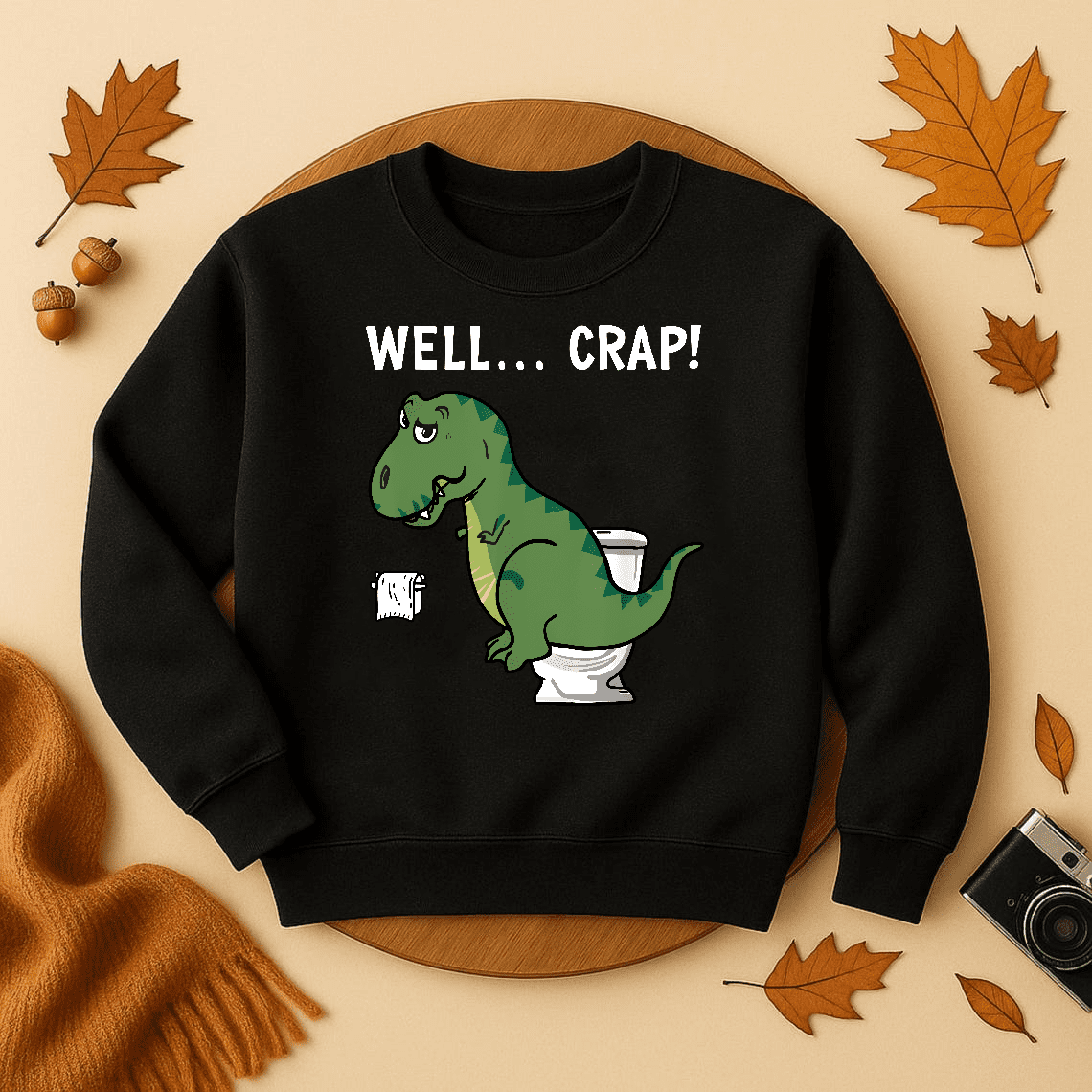 DOPASHIRT Well Crap T-Rex Pooping Funny Dinosaur Sweatshirt Trendy ...