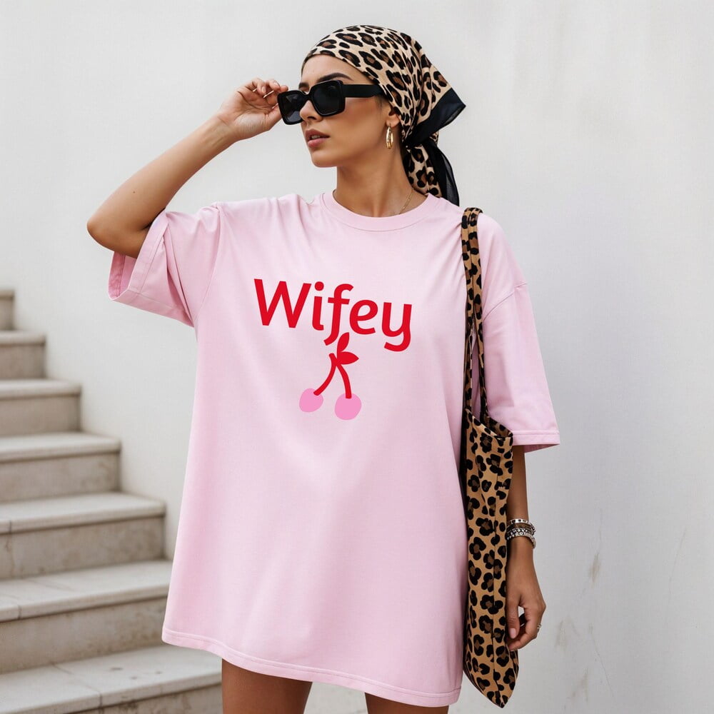 DOPASHIRT Wifey Graphic Tee, Cherry Bride Shirt, It'S Giving Wife ...