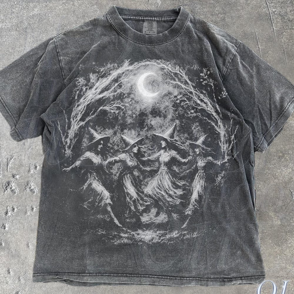DOPASHIRT Witc.H Dance Vintage Gothic T Shirt, Witc.Hes Under Moon ...