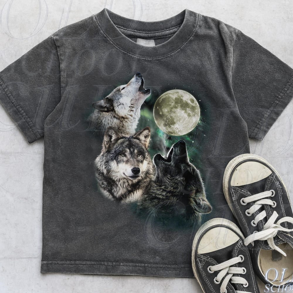 DOPASHIRT Wolf Howling 90S Retro Shirt, Cute Children'S Wolf Clothing ...