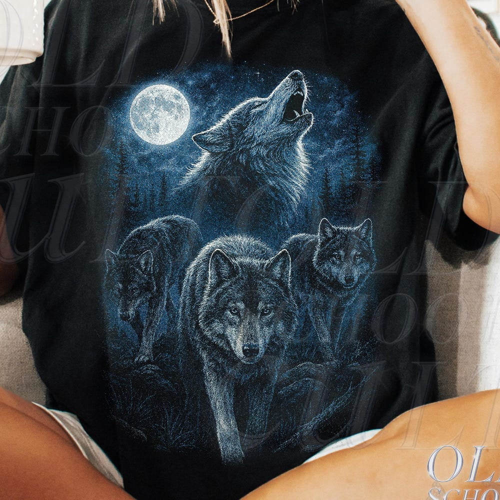 DOPASHIRT Wolf Vintage 90S Graphic Style Tshirt, Grunge Retro Alpha ...