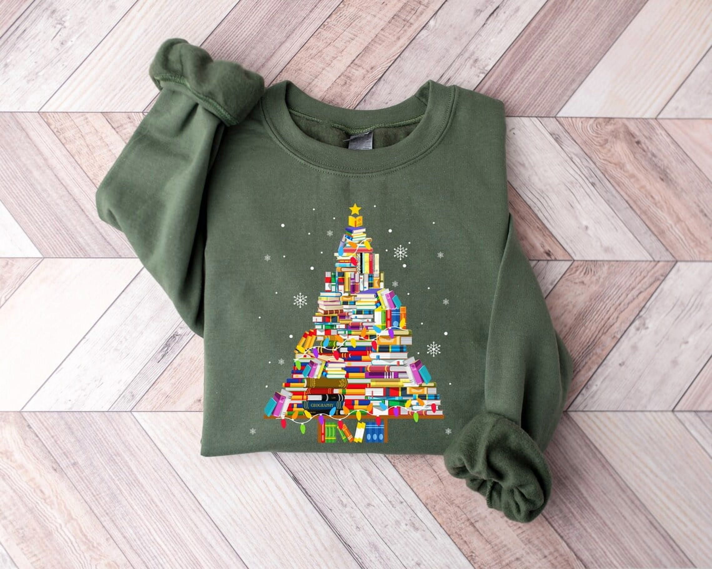 DOPASHIRT Xmas Book Tree Shirt, Xmas Gift For Book Lovers, Teacher Xmas ...
