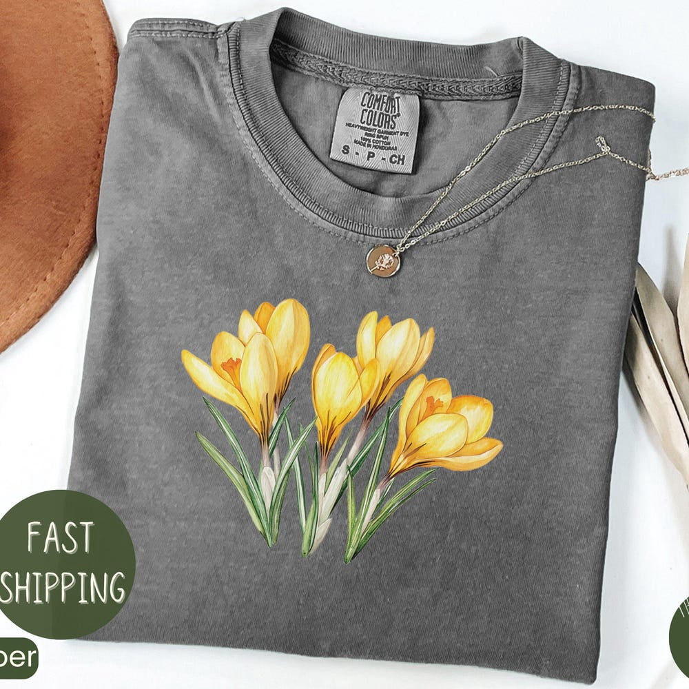 DOPASHIRT Yellow Flowers And Stems, Cute Boho Yellow Flowers Design On ...