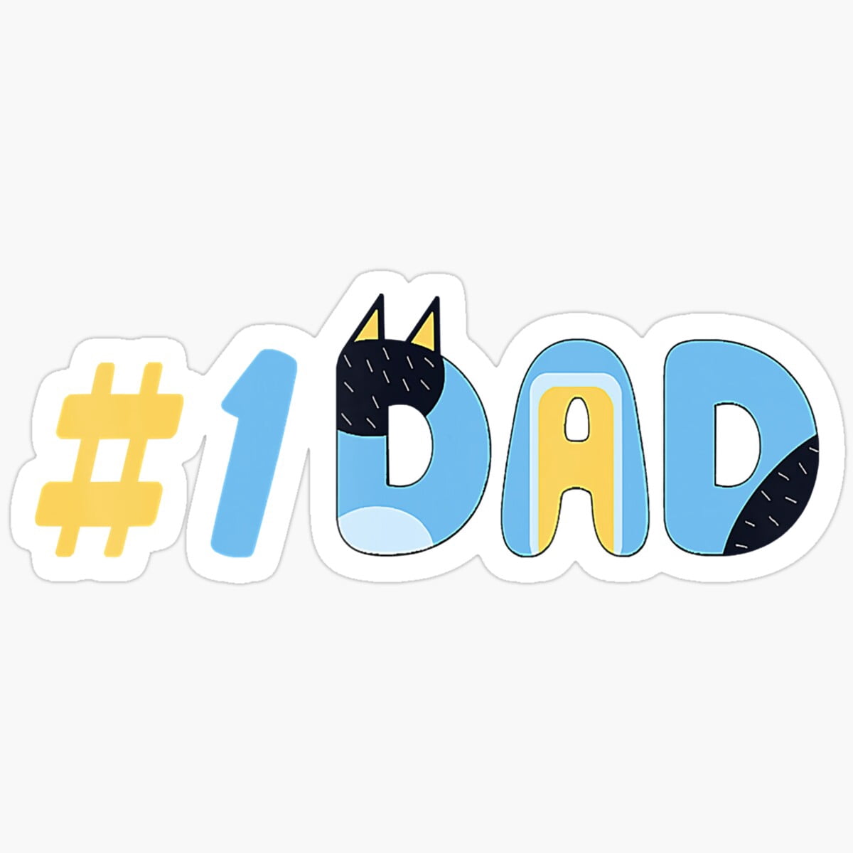 DOPASTICKER 1 Dad Number One Father'S Day Vintage Style Sticker ...