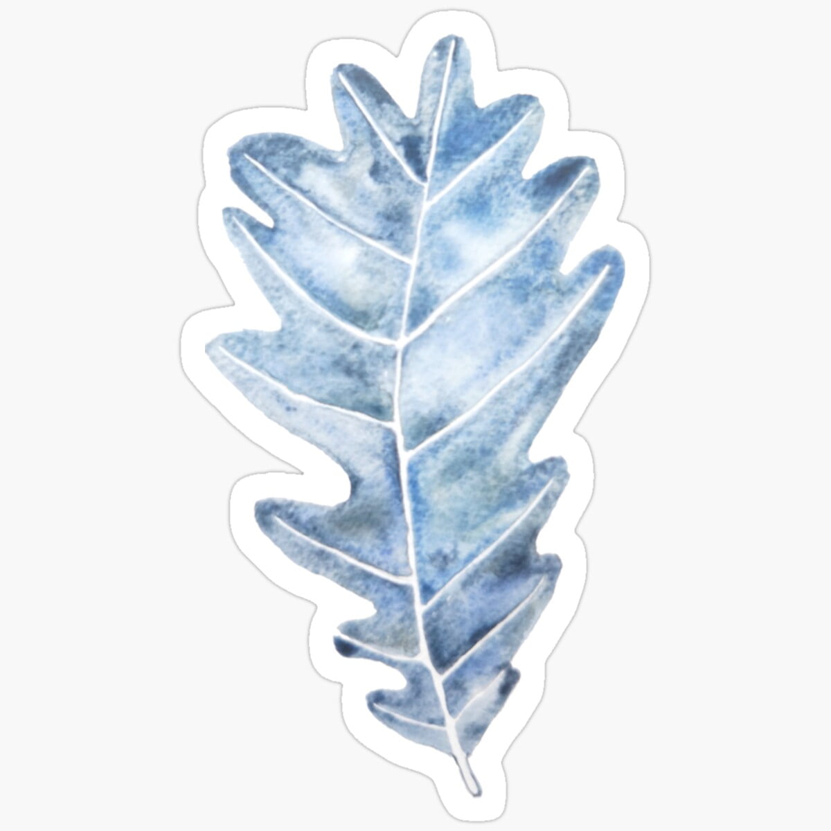 DOPASTICKER 1 Indigo Oak Leaf Watercolor Sticker Birthday Gifts ...