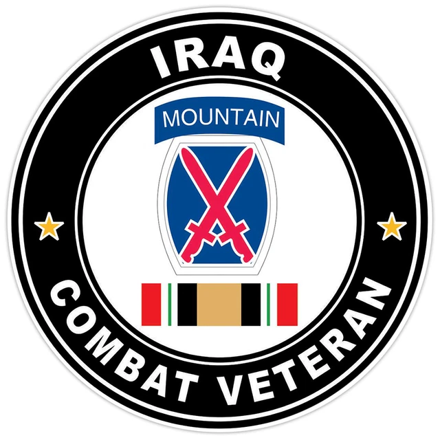 DOPASTICKER 10Th Mountain Division Iraq Combat Veteran Sticker Military ...
