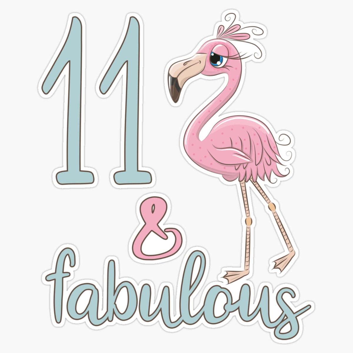 DOPASTICKER 11Th Bday Fabulous Flamingo 11 Year Old Girl Outfit Cute ...