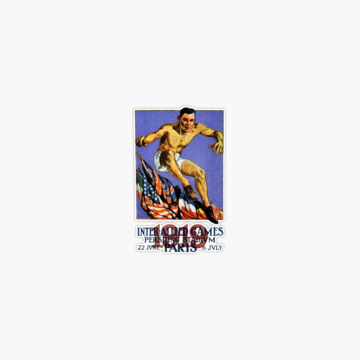 DOPASTICKER 1919 Allied Games In Paris Sticker, Phone Sticker Car ...