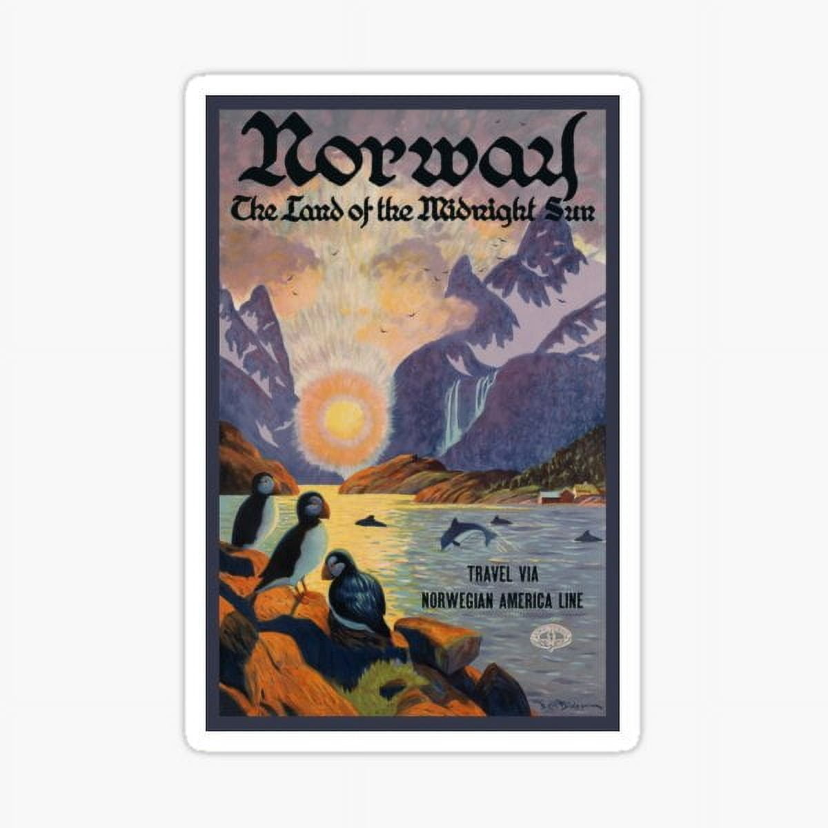 DOPASTICKER 1925 Norway Land Of The Midnight Sun Travel Sticker Phone ...
