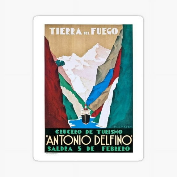 DOPASTICKER 1930 Argentina Tierra Del Fuego Travel Sticker Phone Decal ...