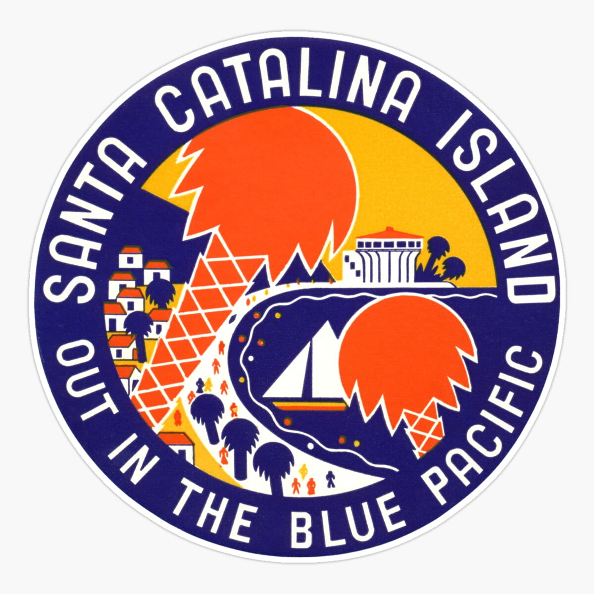 DOPASTICKER 1935 Jolly Man Catalina Island Sticker, Phone Sticker Car ...