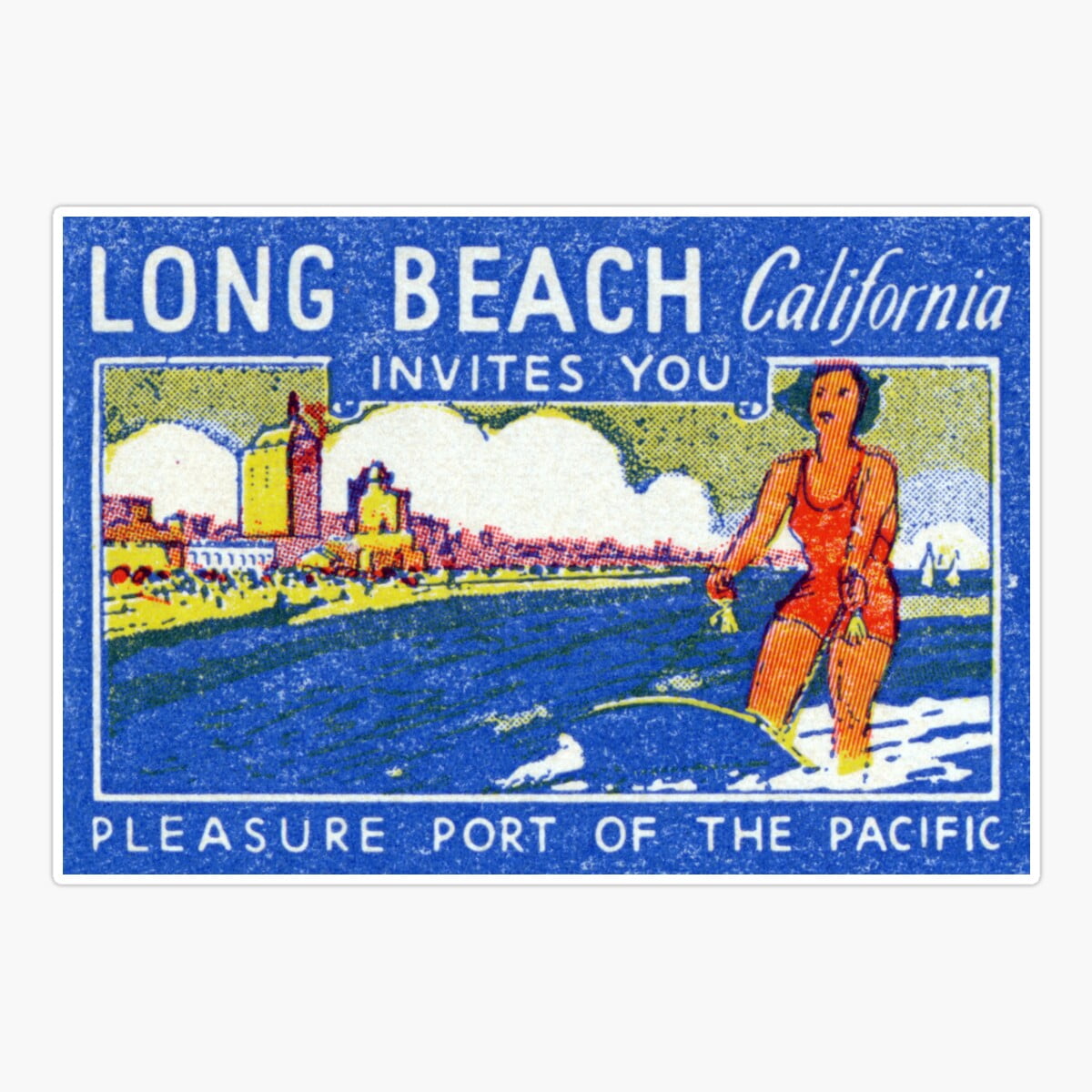 DOPASTICKER 1935 Long Beach California, Pleasure Port Sticker, Phone ...