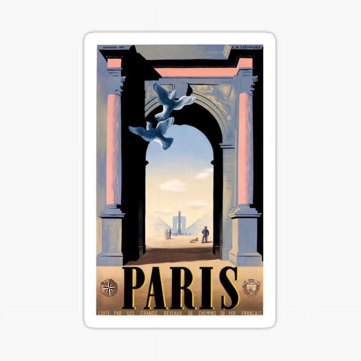 DOPASTICKER 1935 Paris Railway Travel Sticker Phone Decal Water Bottle ...