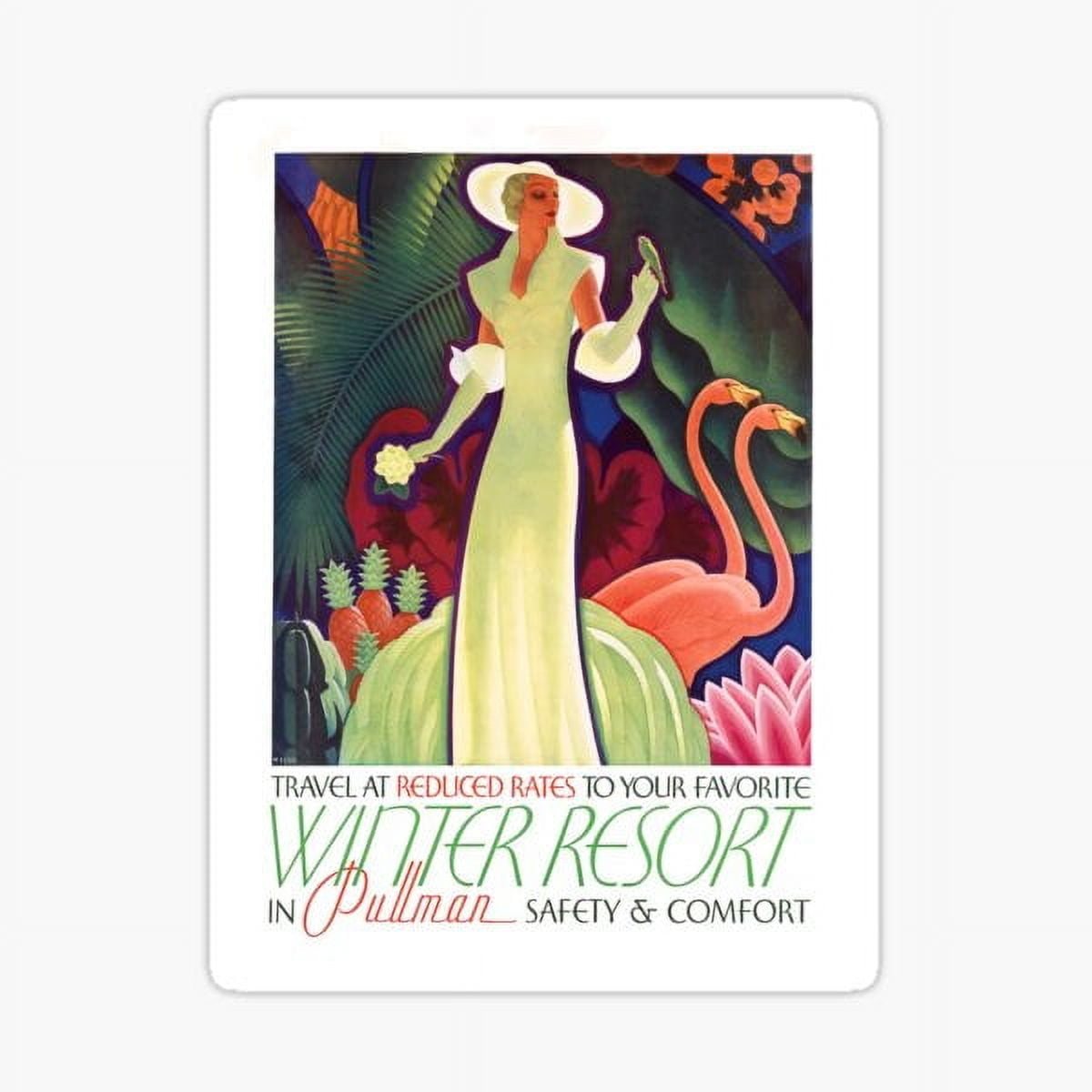 DOPASTICKER 1935 Pullman Winter Resort Train Travel Sticker Phone Decal ...