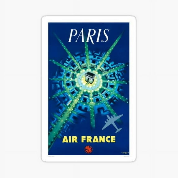 DOPASTICKER 1947 Air France Paris Arc De Triomphe Travel Sticker Phone ...