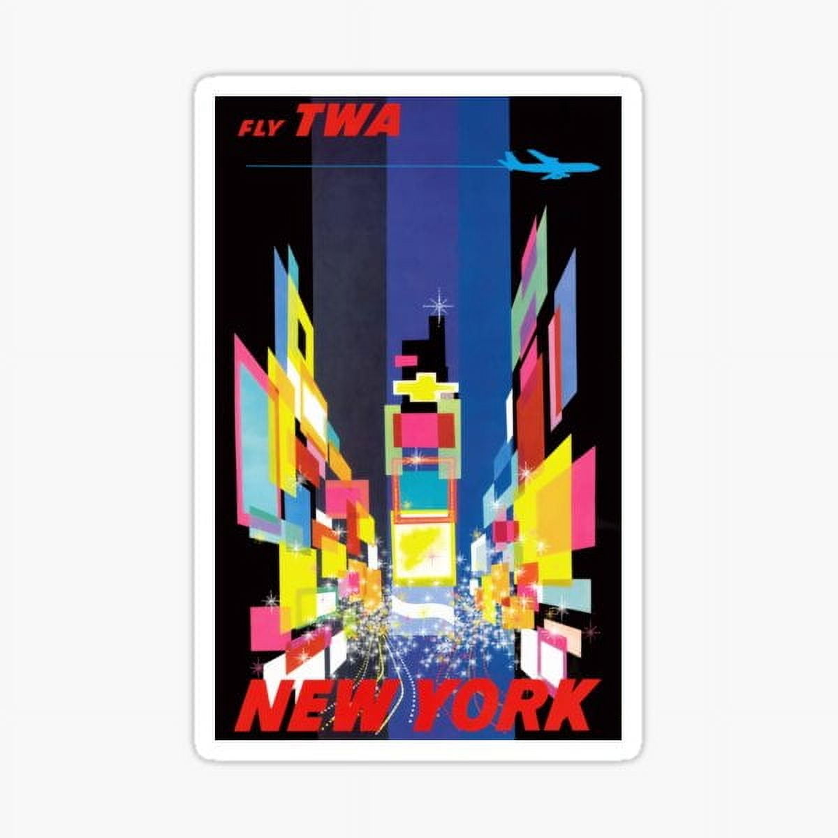 DOPASTICKER 1960 New York Fly Twa Vintage Airline Sticker Phone Decal ...