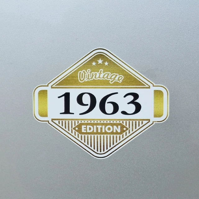 DOPASTICKER 1963 Vintage Edition Brushed Gold Effect Sticker For Car ...