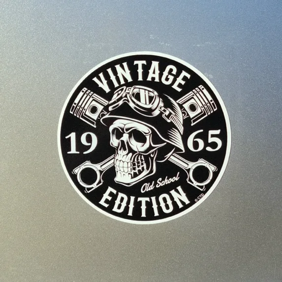 DOPASTICKER 1965 Bik.Er Skull Vintage Edition Old School Sticker Decal ...