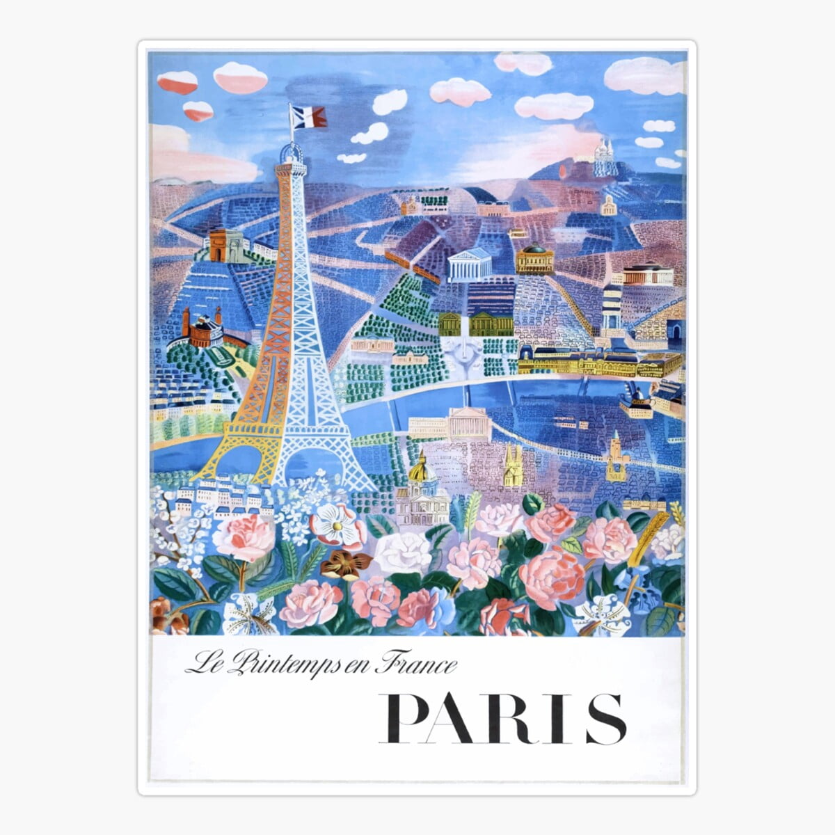 DOPASTICKER 1966 Raoul Dufy Le Printemps En France, Paris Travel Poster ...