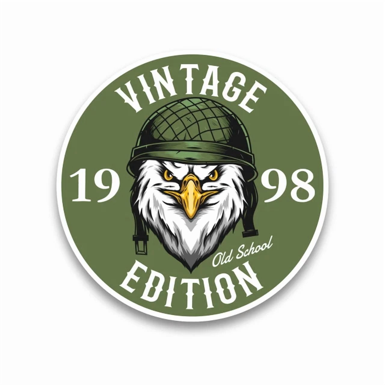 DOPASTICKER 1998 Military Bald Ea.Gle Vintage Edition Old School Sticker Phone Water Bottle ...