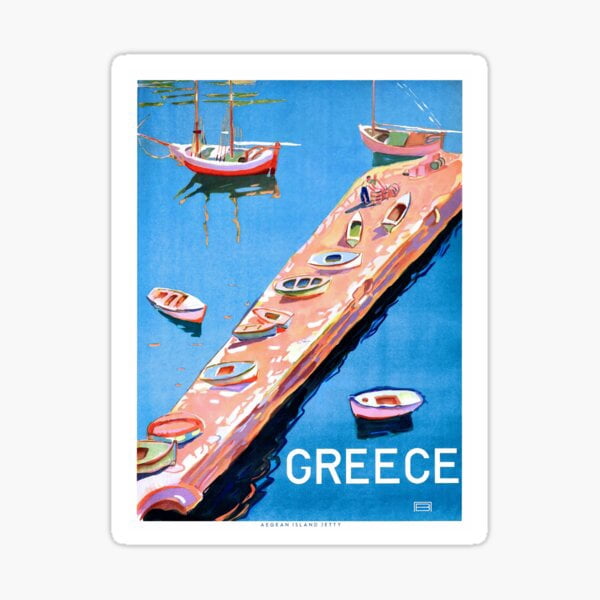 DOPASTICKER 19Greece Aegean Island Jetty Travel Sticker Phone Decal ...