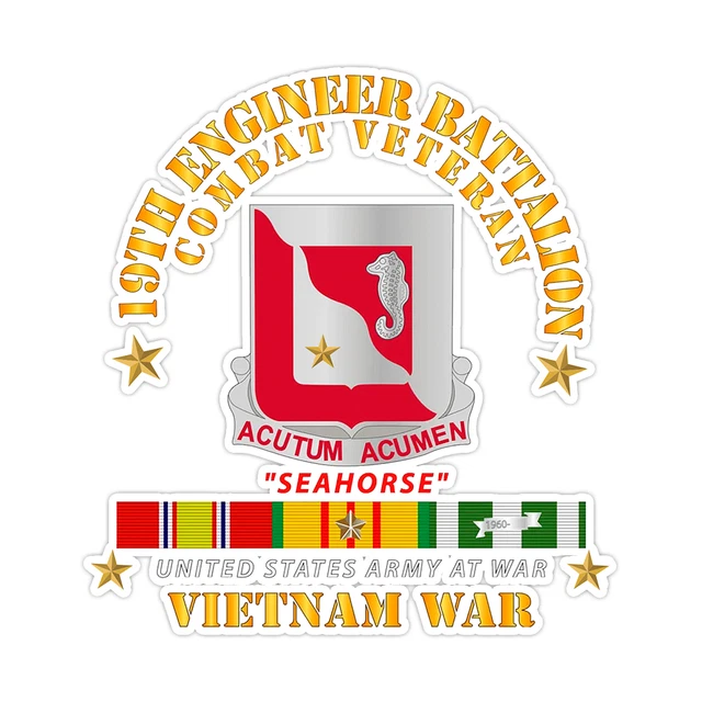 DOPASTICKER 19Th Engineer Battalion Combat Veteran Sticker Military ...