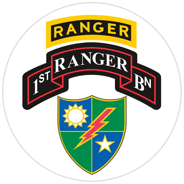 DOPASTICKER 1St Ranger Bn With 75Th Ranger Regiment Insignia Sticker ...