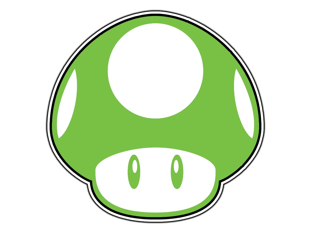 DOPASTICKER 1Up Mushroom Power Up 2D Sticker Decal Phone Decal Water ...