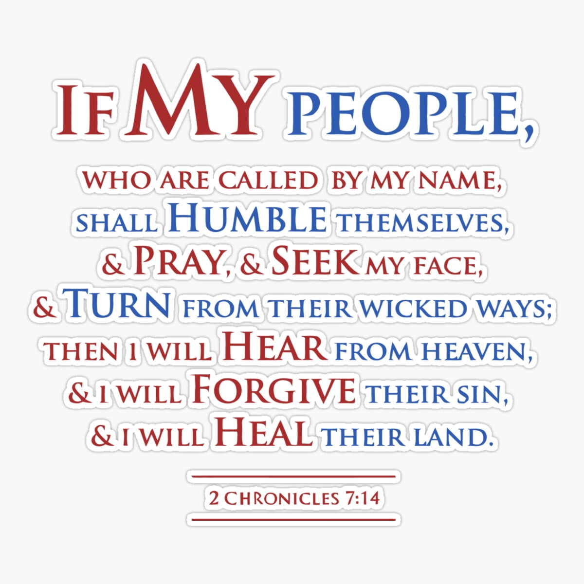 DOPASTICKER 2 Chronicles 7 14 If My People Repent Patriotic Bible Verse ...
