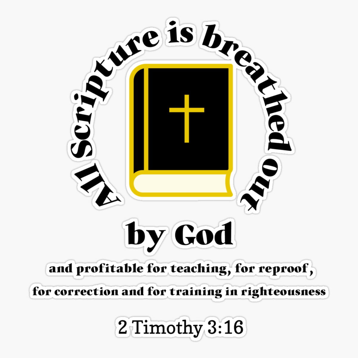 DOPASTICKER 2 Timothy 3:16 Bible Verse Design Sticker, Phone Sticker ...