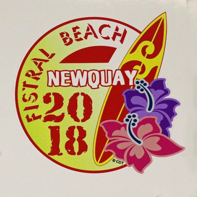 DOPASTICKER 2018 Fistral Beach Newquay Car Sticker, Laptop, Waterbottle ...