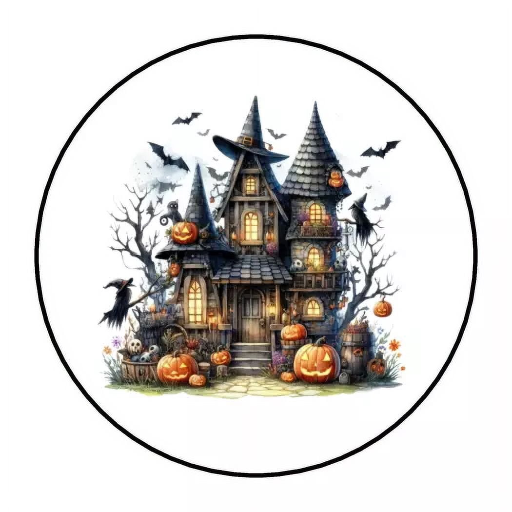DOPASTICKER 30 Hallo.Ween Haunted House Stickers Favors Gift You ...