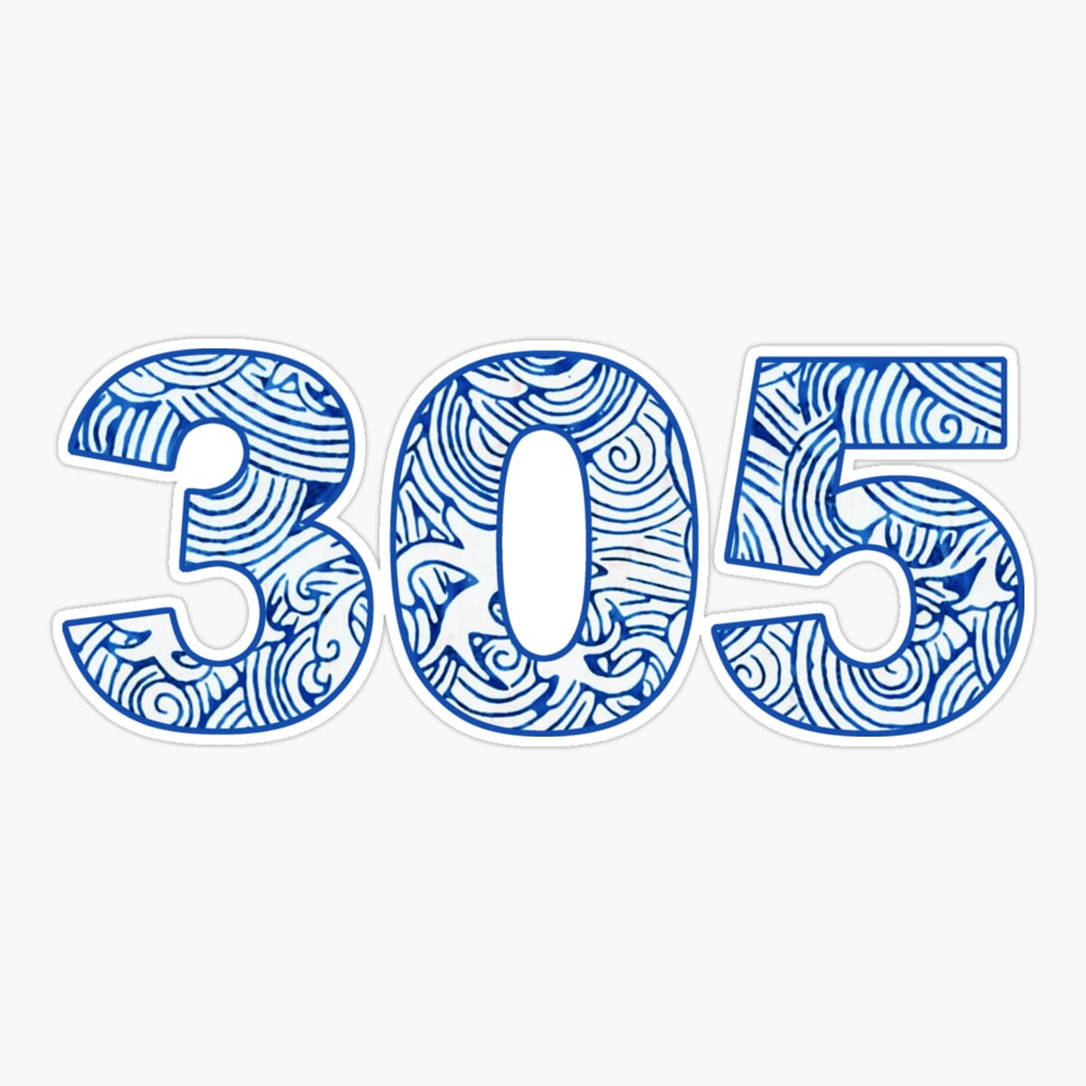 DOPASTICKER 305 Area Code Sticker, Phone Sticker Water Bottle Sticker ...