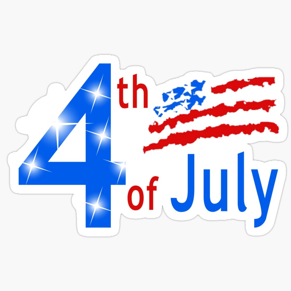 DOPASTICKER 4 Of July Classic Sticker Fourth Of July Sticker, Memorial ...