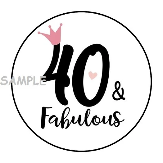 DOPASTICKER 40 & Fabulous Birthday Stickers Favors Phone Decal Water ...