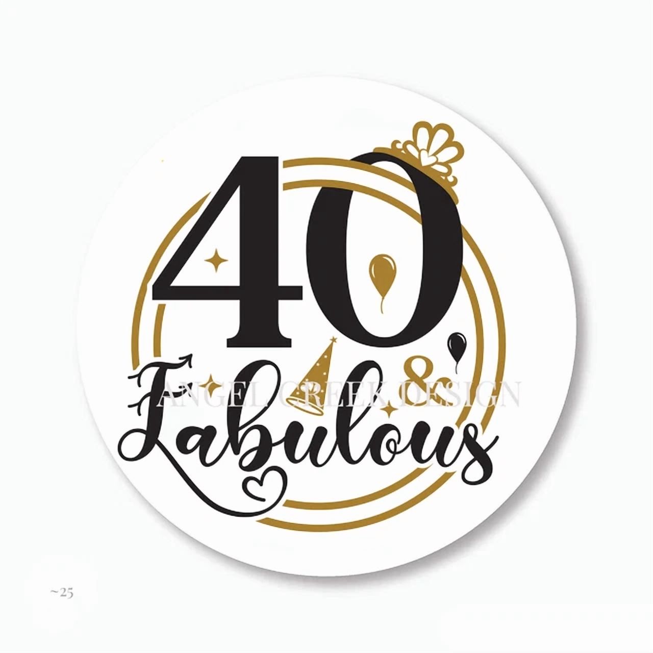 DOPASTICKER 40 & Fabulous Scrapbook Stickers Golden 40Th Birthday Phone ...