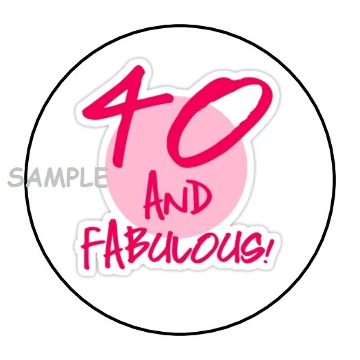 DOPASTICKER 40Th Birthday Stickers Favors Fabulous Phone Decal Water ...