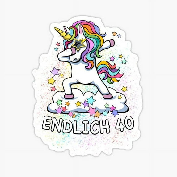 DOPASTICKER 40Th Birthday, Unicorn Sticker Phone Decal Water Bottle ...