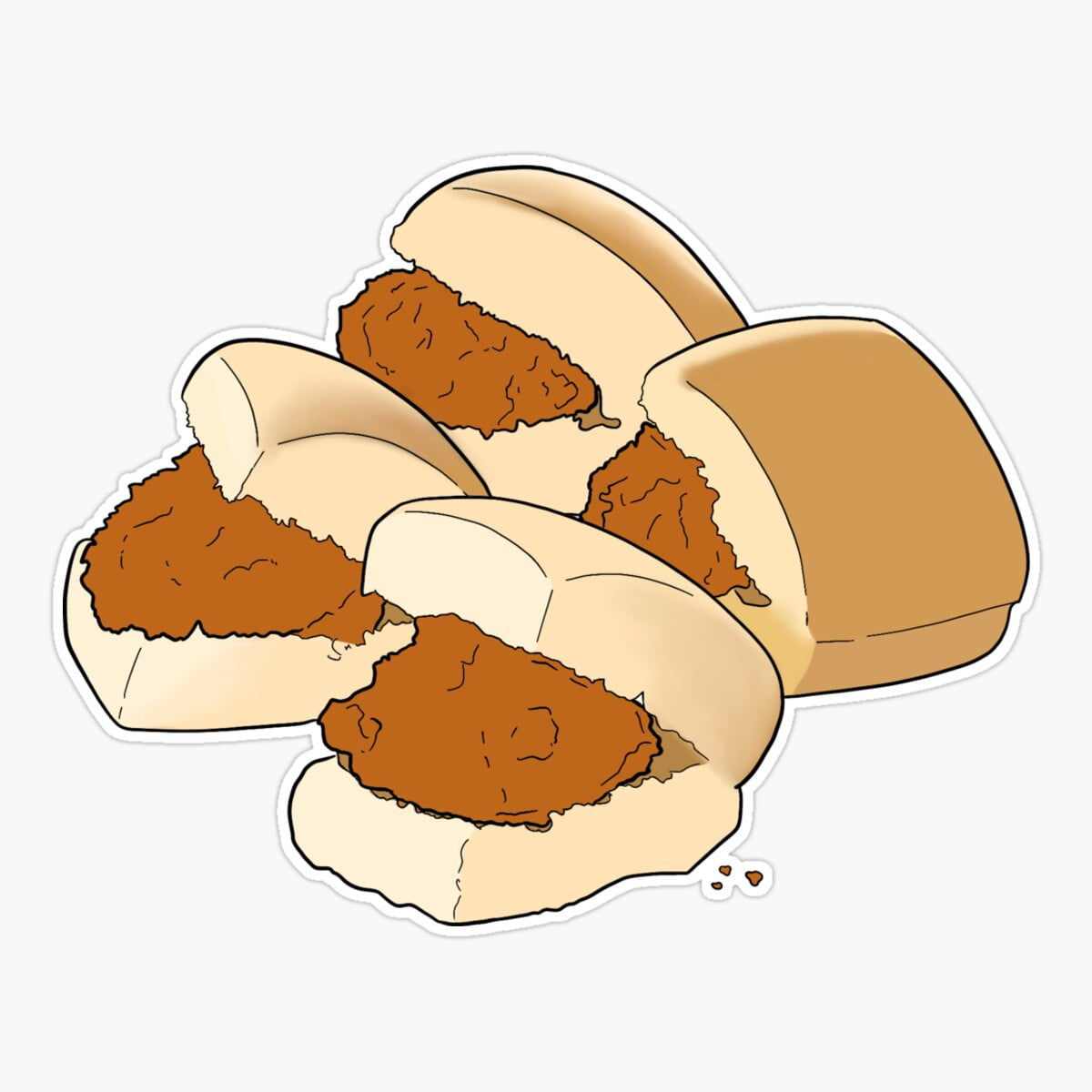 DOPASTICKER 4Ct Chicken Minis Sticker, Phone Sticker Water Bottle ...
