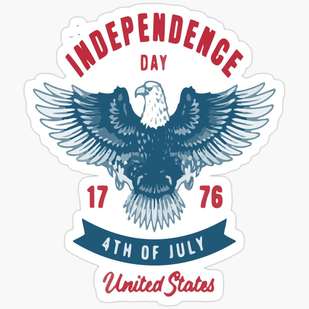 DOPASTICKER 4H Of July Independence Day Of Usa With American Eagle ...