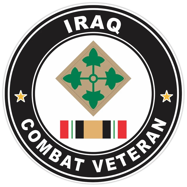 DOPASTICKER 4Th Infantry Division Iraq Combat Veteran Sticker Military ...