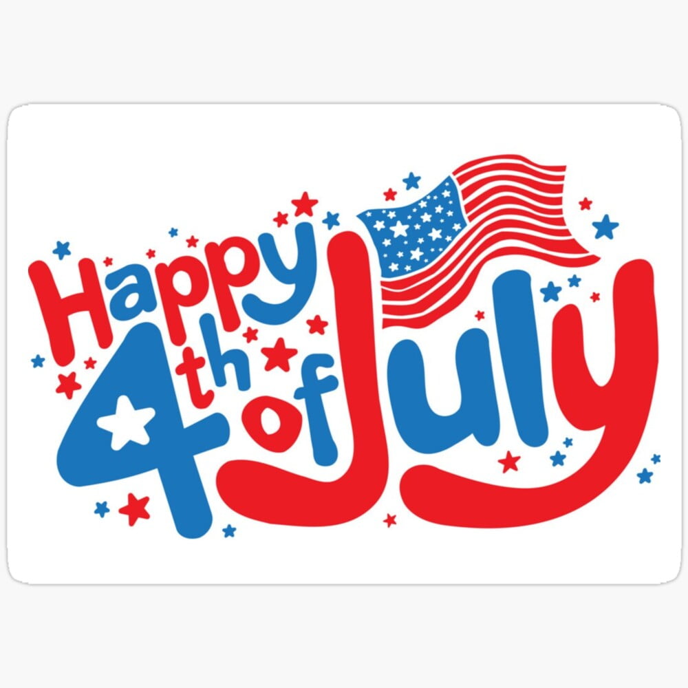 DOPASTICKER 4Th Of July - 4 Sticker Fourth Of July Sticker, Memorial ...