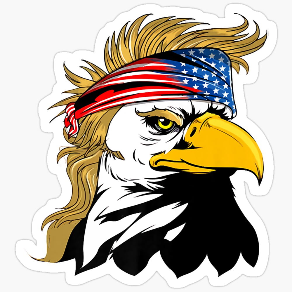 DOPASTICKER 4Th Of July American Eagle Mullet Patriotic Independence ...