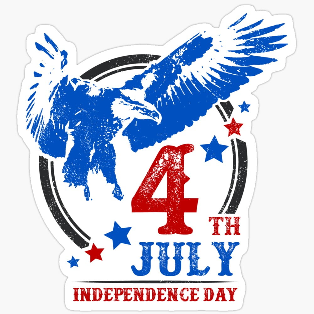 DOPASTICKER 4Th Of July Bald Eagle Sticker Fourth Of July Sticker ...