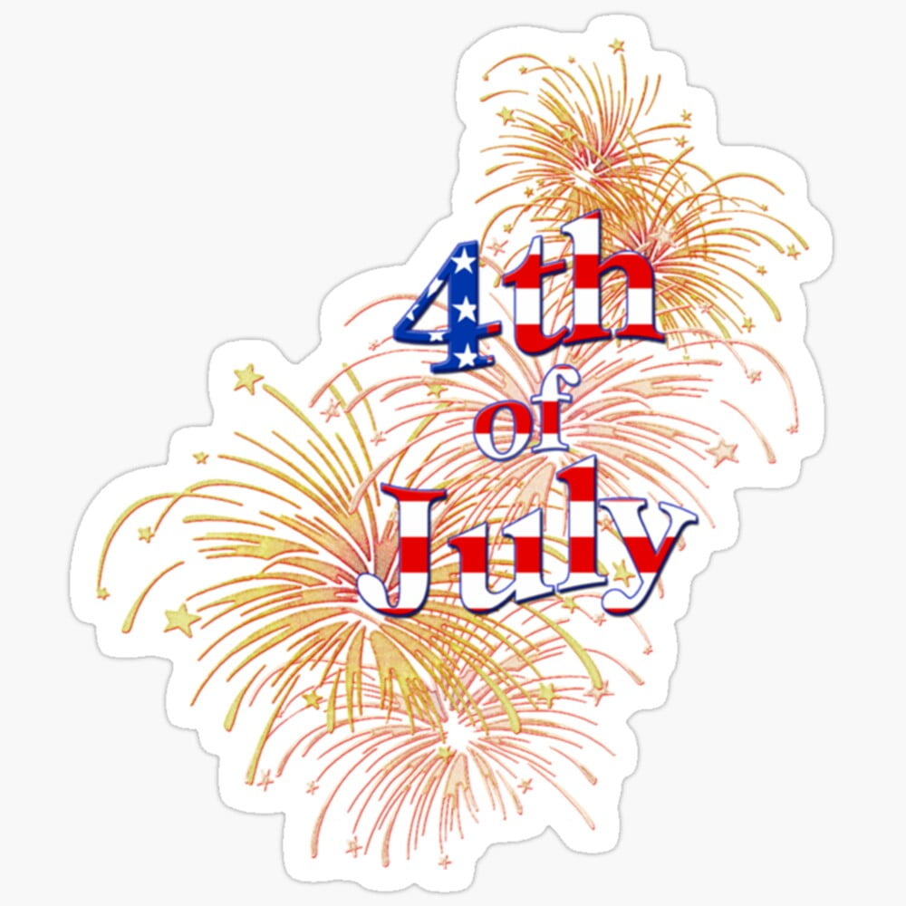 DOPASTICKER 4Th Of July Fireworks Mens Sticker Fourth Of July Sticker ...