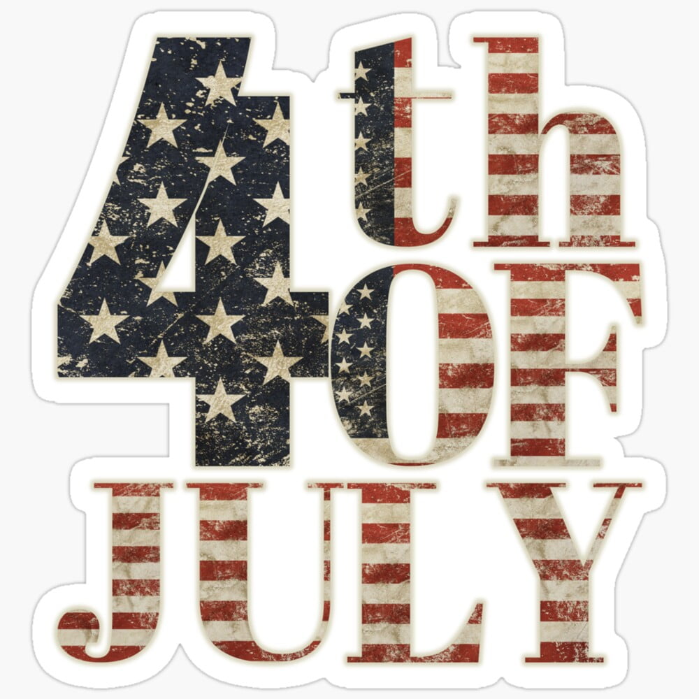 DOPASTICKER 4Th Of July Flag Letters Sticker Fourth Of July Sticker ...